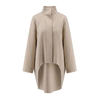 Alaia Asymmetrischer Double-Face Kaschmir Mantel - - Jackets - Damen - Beige - S