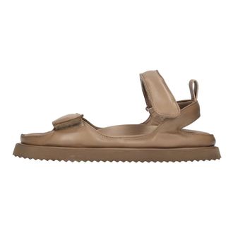 Elena Iachi Minimalistische Ledersandale - - Shoes - Damen - Braun - 37 EU