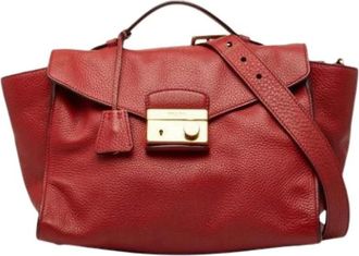 Prada Pre-owned Cuir sacs-prada - Femme - Pre-owned - Rouge - Taille: ONE Size