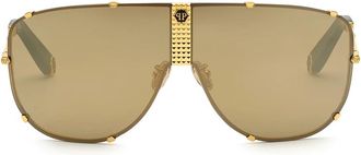 Philipp Plein Homme, Accessoires, Jaune, Taille: ONE Size Aviator Plein Stud