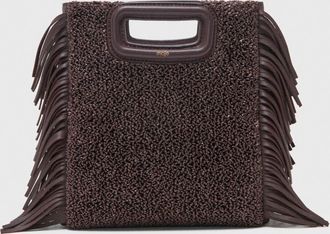 Maje Sac M Effet Bouclette - Marron Fonce - Maje