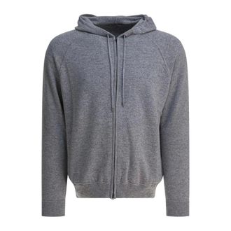 Herno Homme, Sweatshirts et sweats &agrave; capuche, Gris, Taille: L Sweat &agrave; capuche en tricot zipp&eacute;