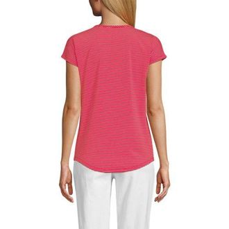 Lands End Shirt aus Baumwolle/Modal-Mix mit Ballett-Ausschnitt, Damen, Gr&ouml;&szlig;e:40-42 regular, Rot, Baumwolle Modal, by Lands End