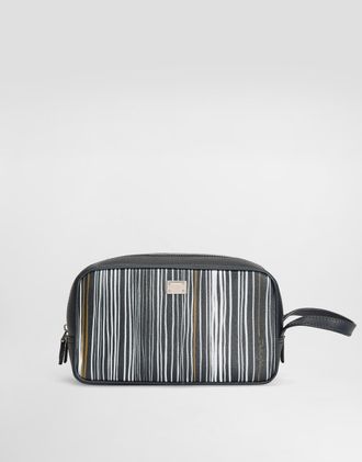 Dolce & Gabbana Necessaire Aus Kalbsleder Mit Streifenprint - Mann Brieftaschen Und Clutches Multicolor Onesize