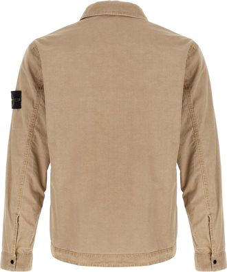 Stone Island Garment-Dyed Cotton Canvas Overshirt - Beige