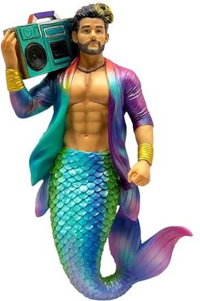 December Diamonds 55-55470 Big Booming Box Merman Ornament, 17,8 cm