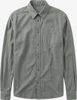 Knowledge Cotton Apparel Herren vegan Hemd Dune Regular Fischgrat Forest Night