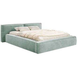 Selsey Selsey Tilves Low - Polsterbett 200x200 mit Bettkasten und Lattenrost, Velours, salbeigr&uuml;n