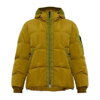 Stone Island Garment Dyed Crinkle Reps NY Kapuzen-Daunenjacke - - Jackets - Herren - Gr&uuml;n - XL