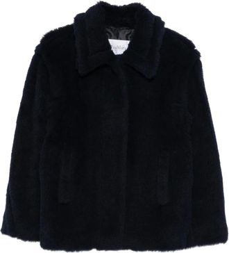 Max Mara Femme, Vestes, Bleu, Taille: 36 FR Giacca Teddy Mxmfuggito