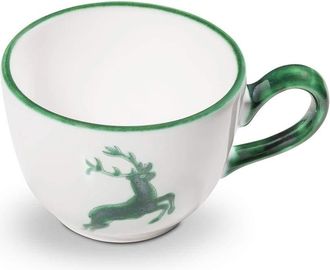 Gmundner Keramik Kaffeetasse, Volumen: 190 ml, Grüner Hirsch, handgemachte Keramik aus Österreich
