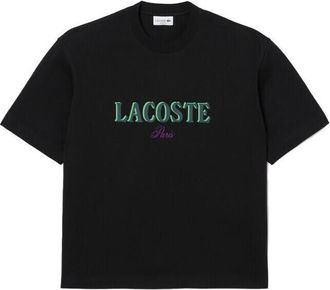 Lacoste T-shirt loose fit jersey imprimé noir