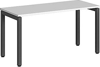 Steelcase Ottima Portico Homeoffice-Schreibtisch in fixer H&ouml;he, Melamin-Tischplatte in der Farbe Snow und Gestell in der Farbe Amsel, einfache Montage (140 x 60