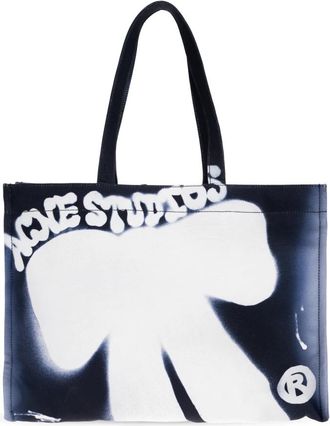 Acne Studios Logo Shopper Tote - - Bags - unisex - Blau - ONE SIZE