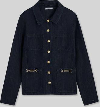Tommy Hilfiger Jeansjacke mit goldfarbenen Kettendetails