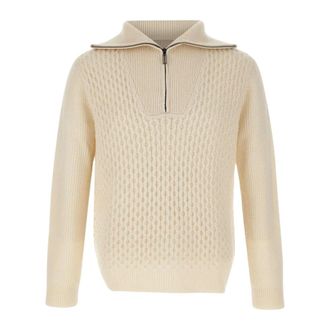 Paolo Pecora Mock-Neck Full-Zip Sweater - - Knitwear - Herren - Beige - L