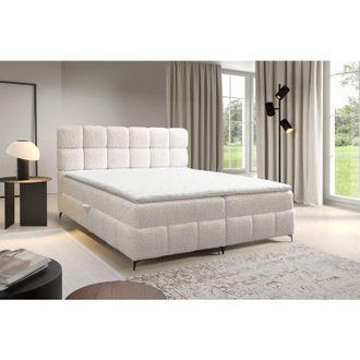 Fun M&ouml;bel Fun Moebel - Boxspringbett Bett Schlafzimmerbett sophie 100x200cm Stoff Rolf Creme