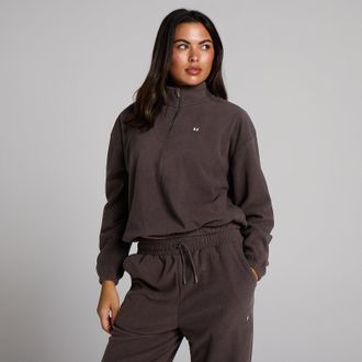 MyProtein Sweat molleton MP femme col montant zip 1/4 - Cacao - XS
