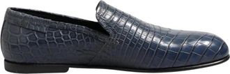 Dolce & Gabbana Exotische Loafer zum Hineinschl&uuml;pfen aus Leder - - Shoes - Herren - Blau - 42 EU