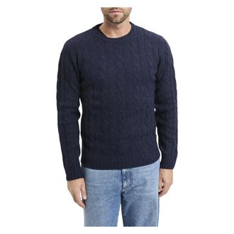 Daniele Fiesoli Rundhals-Pullover mit Zopfmuster - - Knitwear - Herren - Blau - L