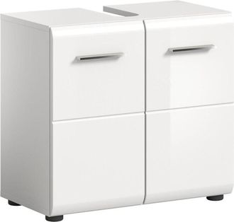 M&S Collection Ice Waschbeckenunterschrank 2 T&uuml;ren Wei&szlig; hochglanz, wei&szlig;