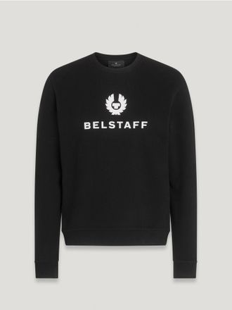 Belstaff Belstaff Sweat-shirt À Col Ras-du-cou Signature pour homme Coton molletonné Noir/blanc cassé Taille 2XL