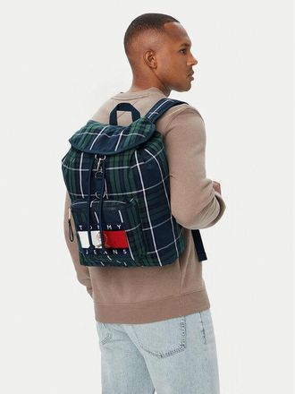 Tommy Jeans Rucksack Tjm Archive Check Backpack AM0AM14816 Gr&uuml;n