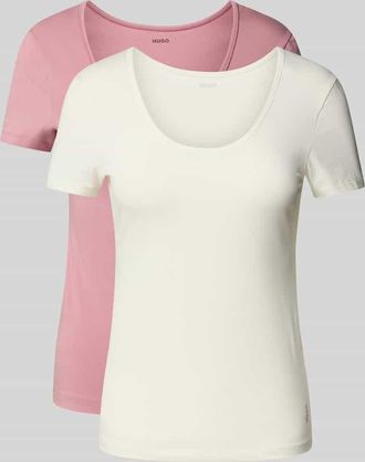 HUGO BOSS Regular Fit T-Shirt aus Baumwoll-Mix Modell TWIN im 2er-Pack
