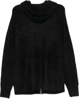 7 For All Mankind Alpaca Blend Hooded Cardigan - Black