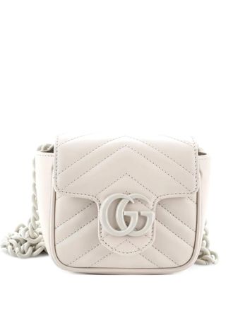 Gucci GG Marmont Flap Matelasse Leather Mini belt bag - Blanc