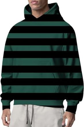 Generic Sweat &agrave; capuche pour homme - Sweat &agrave; capuche ray&eacute; - Manches longues - Doux - Avec capuche - Pour lext&eacute;rieur - Confortable - Coupe ample - Coupe droite