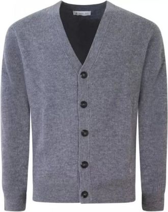 Manuel Ritz Homme, Pulls, Gris, Taille: S Wool English Rib Cardigan