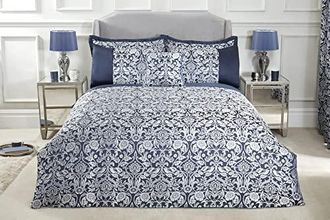 Emma Barclay Eden Jacquard-Bettwäsche-Set, verziert, Marineblau, Super-Kingsize-Bett