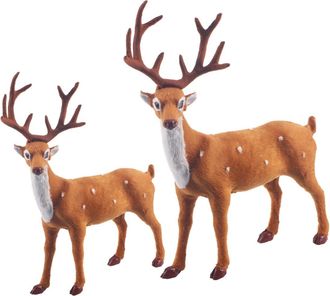 Cabilock 2st&uuml;cke Weihnachtsdeko Simulierte Rentier Figuren F&uuml;r Zuhause Party Geschenkideen Und Geeignet F&uuml;r Festliche Anl&auml;sse Und Kindergeschenke