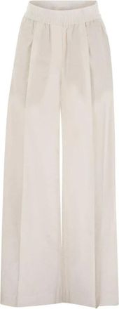 Brunello Cucinelli Femme, Pantalons, Beige, Taille: 32 FR Pantalon ample en coton