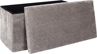 The Home Deco Factory HD0277, Cotele Scott Taupe Klappbanktruhe, Weichheit, Möbel, Sitz, Klapptruhe und Bank, 76x38x38 cm, Sitzhöhe 38 cm, Taupe