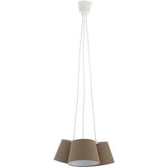 ETC Shop Suspension salon suspension plafonnier textile marron FILAMENT dans un set comprenant des ampoules LED