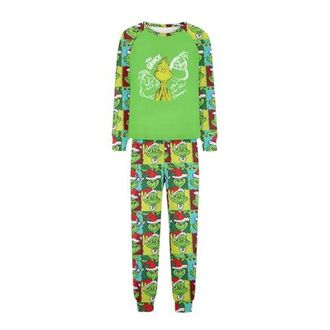 Generic Le Grinch Pyjama Noel Famille De Grinch Hiver Assorti Bebe Chaud Et Doux Vetement Coton Deguisement Noël Ensembles Adulte Garcon Homme Ensemble Femme 