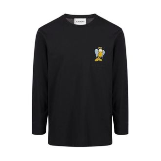 Iceberg Lang&auml;rmeliges Baumwoll-Jersey-T-Shirt - - Tops - Herren - Schwarzk - 2XL