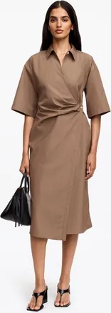 Arket Wickelkleid Aus Baumwolle -Braun