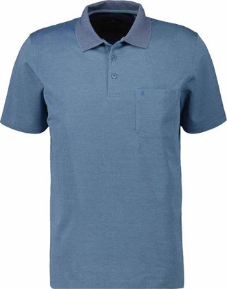 Ragman Herren Softknit-Polo Fischernetz Blau-718, XXL