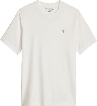 Marc O'Polo Unifarbenes T-Shirt mit kleinem Label-Print in