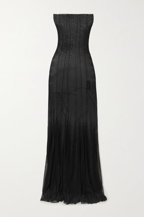 Cortana + Net Sustain Tallulah Tr&auml;gerloses Maxikleid Aus Einer Seidenmischung - Schwarz