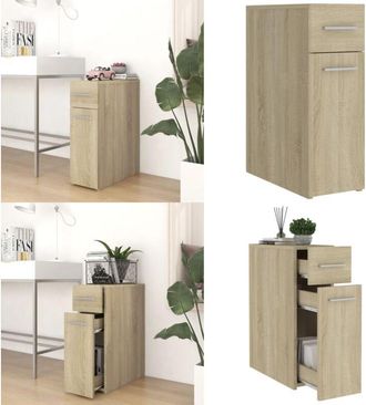 vidaXL Apothekerschrank Sonoma-Eiche 20x45,5x60 cm Holzwerkstoff - Apothekenregal - Aufbewahrungsregale - Küchenorganisation - Badezimmerorganisator - Regal