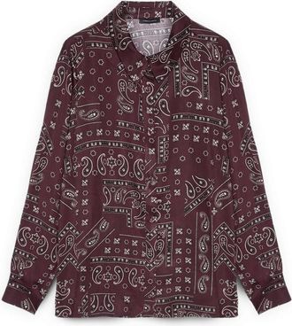Fiorella Rubino Femme, Blouses et Chemises, Rouge, Taille: 46 FR Bandana Print Shirt