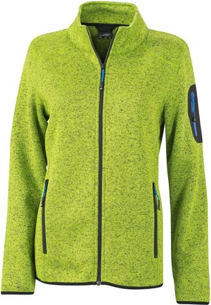 James & Nicholson Damen Jacke Jacke Knitted Fleece Jacket gr&uuml;n (Kiwi-Melange/Royal) XX-Large