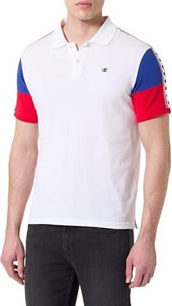 Champion Legacy Retro Sport Polo - Tape S/S, Blanc/Rouge/Bleu électrique, Medium Hommes
