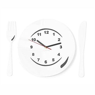 FlexiStyle Moderne Wanduhr für Küche, Essen 27 x 27 Bianco