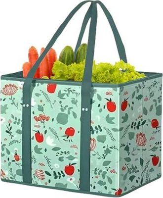 Generico Sacs de courses r&eacute;utilisables | Sac pliable pour aliments avec poign&eacute;e pour v&ecirc;tements - Sac de transport de grande capacit&eacute; en forme de bo&icirc;te qui perm