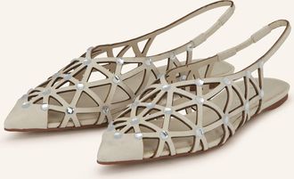 Carrano Carrano Slingballerinas Mit Schmucksteinen weiss